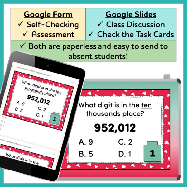4th Grade Place Value Games with Task Cards to One Million Scoot | Made ...