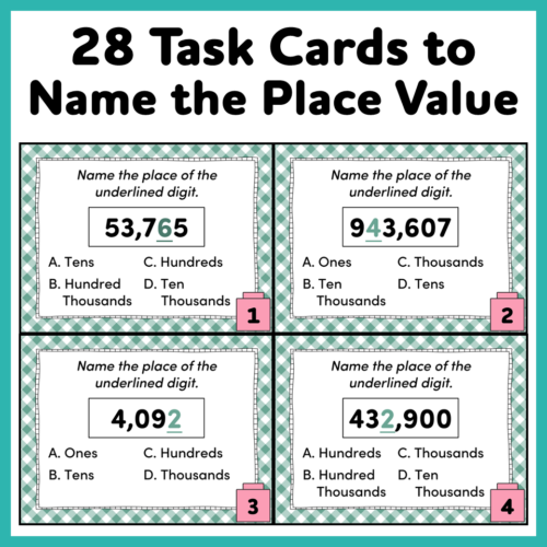 4th Grade Place Value Games with Task Cards to One Million Scoot | Made ...