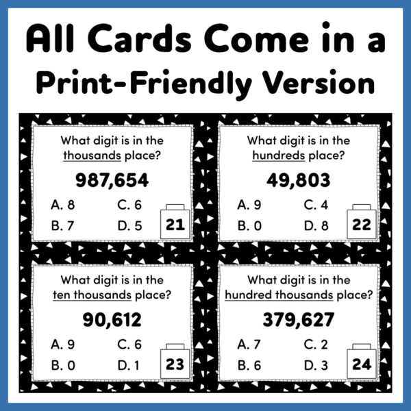 4th Grade Place Value Games with Task Cards to One Million Scoot | Made ...