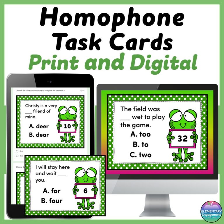 Homophones Activities and Games with Print and Digital Task Cards ...