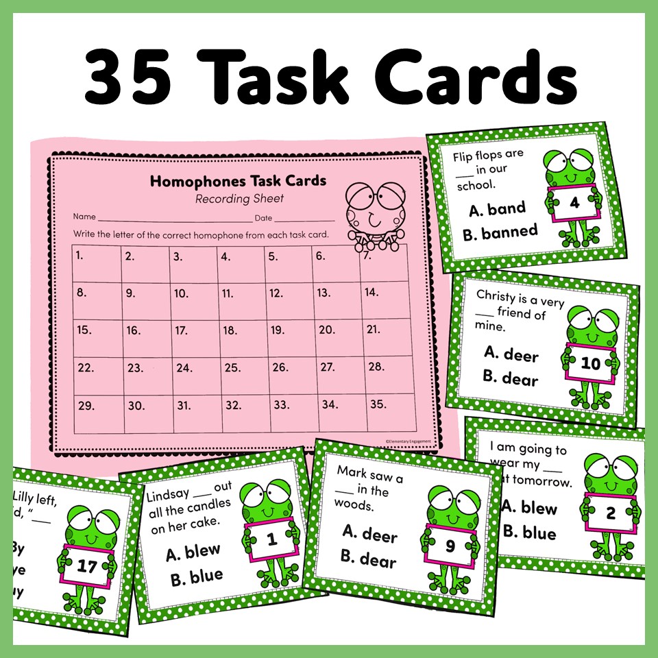 Homophones Activities and Games with Print and Digital Task Cards ...