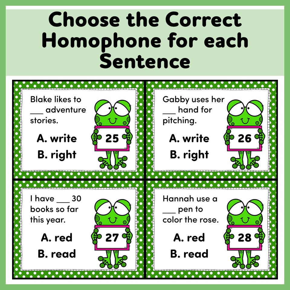 Homophones Activities and Games with Print and Digital Task Cards ...