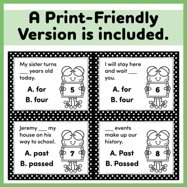 Homophones Activities and Games with Print and Digital Task Cards ...