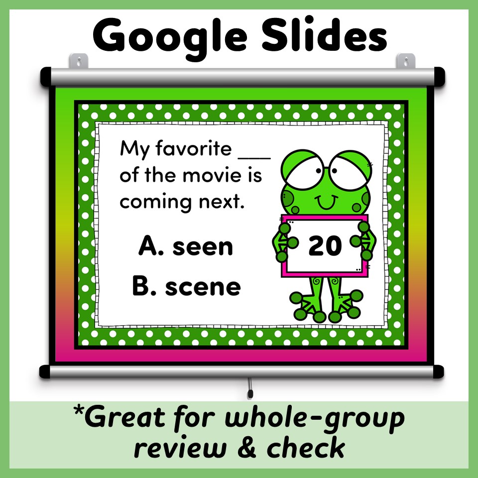 Homophones Activities and Games with Print and Digital Task Cards ...