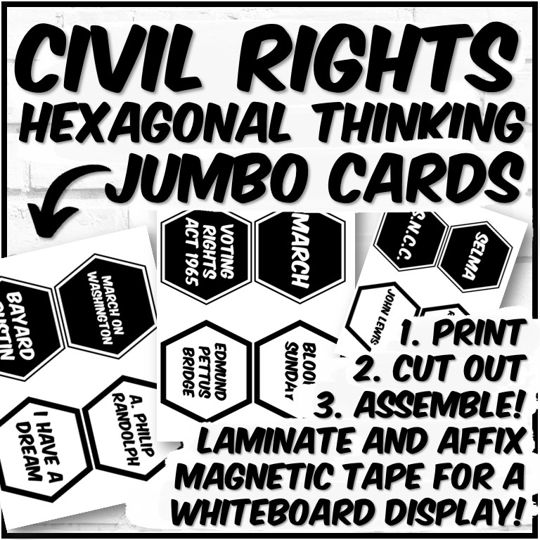 Civil Rights Hexagonal Thinking Activity & Writing Activity (Paper ...