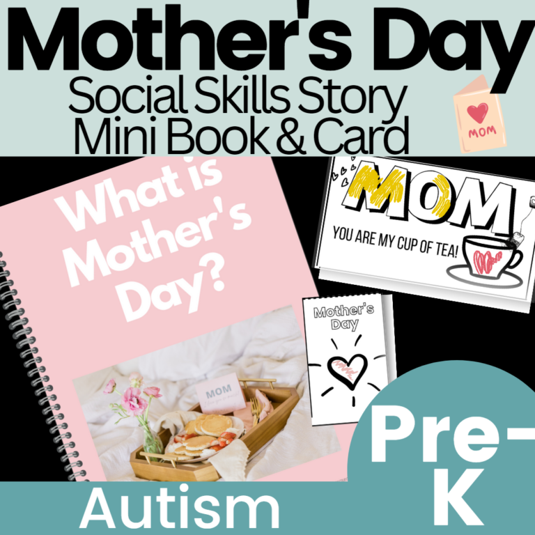 Mother's Day Social Skills Story Mini Book & Mothers Day Card to Color ...