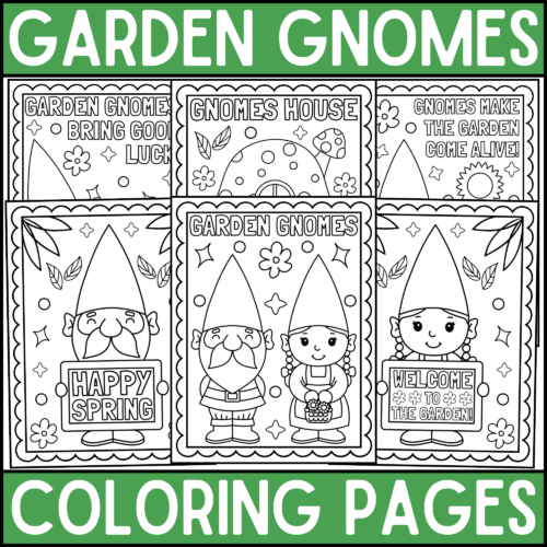Garden Gnomes Coloring Pages | Spring Coloring Pages | Spring Coloring ...