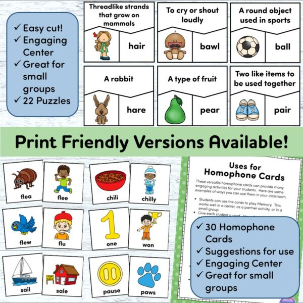 Homophone Worksheets, Literacy Centers, and Spelling Activities Print ...
