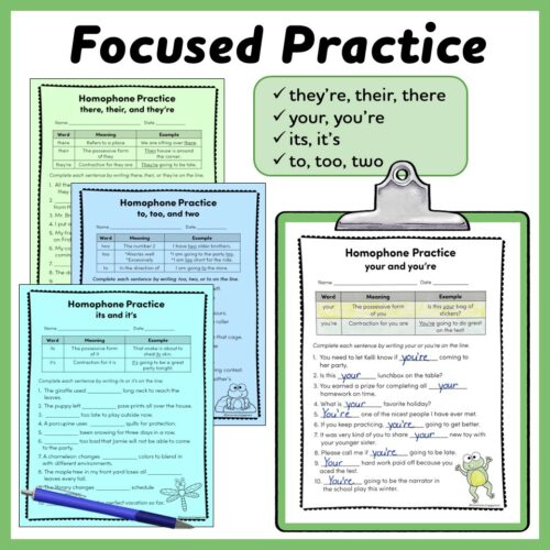 Homophone Worksheets, Literacy Centers, and Spelling Activities Print ...