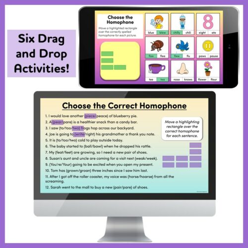 Homophone Worksheets, Literacy Centers, and Spelling Activities Print ...