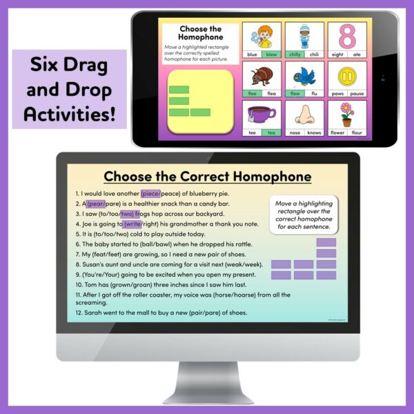Homophone Worksheets, Literacy Centers, and Spelling Activities Print ...