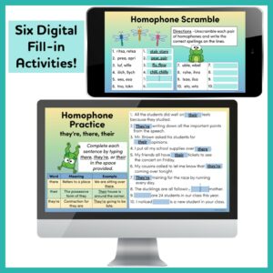 Homophone Worksheets, Literacy Centers, and Spelling Activities Print ...