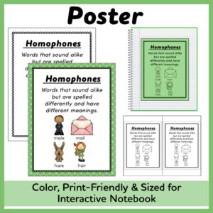 Homophone Worksheets, Literacy Centers, and Spelling Activities Print ...