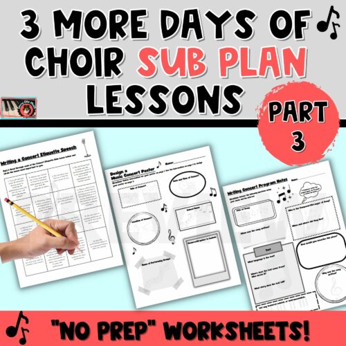 Creative Choir Sub Plans- 3 Days of NO PREP, Fun Lessons. Choir Lesson ...