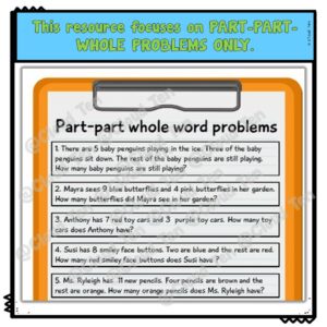 Part part whole word problems | Made By Teachers