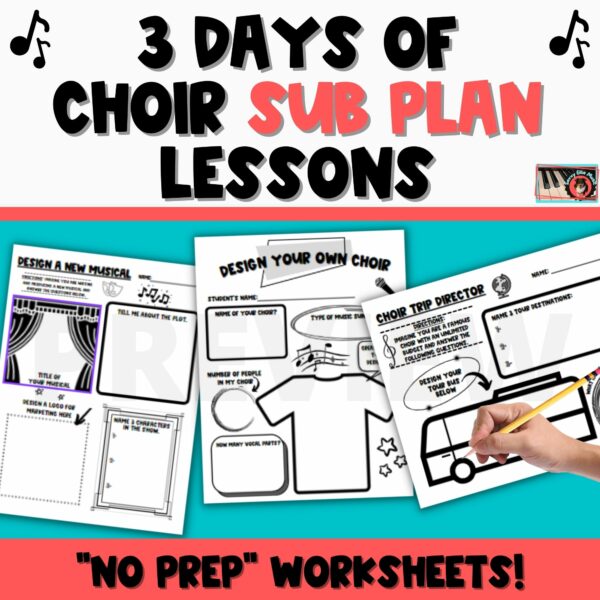 Creative Choir Sub Plans- 3 Days of NO PREP, Fun Lessons. Choir Lesson ...
