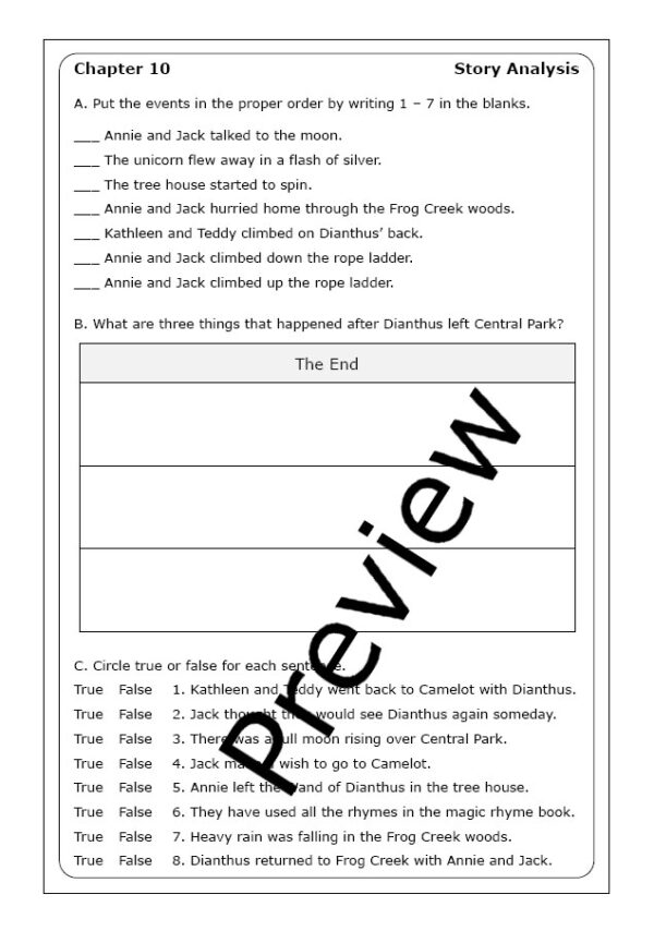 Merlin Mission #8 "Blizzard of the Blue Moon" worksheets - Made By Teachers
