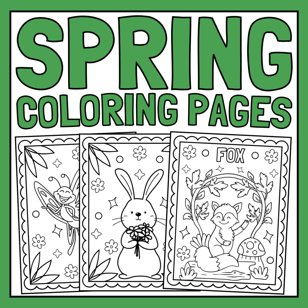 Spring Coloring Pages BUNDLE | Spring Coloring Sheets | Spring Break ...
