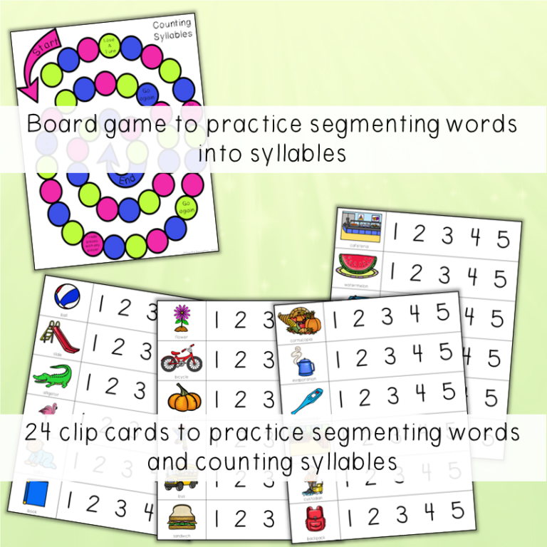 Blending and Segmenting Syllables for Phonological Awareness | Made By ...