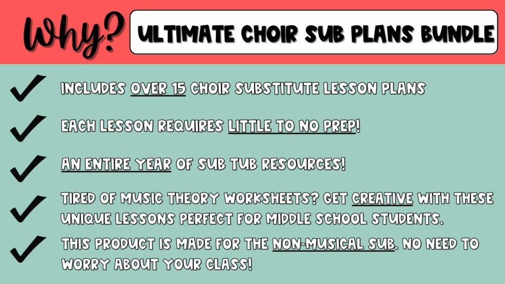 BUNDLE of Choir Sub Plans - over 15 days of NO PREP lessons for a year ...