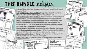 BUNDLE of Choir Sub Plans - over 15 days of NO PREP lessons for a year ...