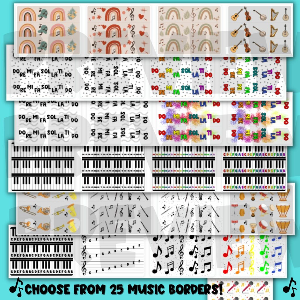 25 Music Bulletin Board Borders - ready to print & post | Made By Teachers