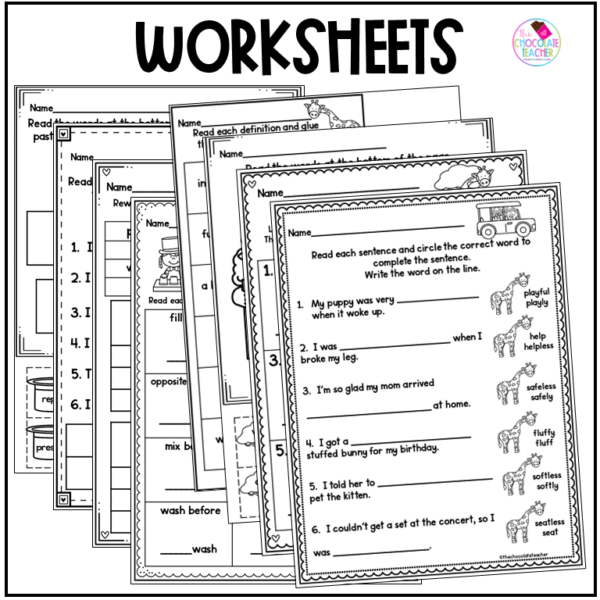 Prefixes and Suffixes - 1st Grade Grammar Worksheets and Activities ...