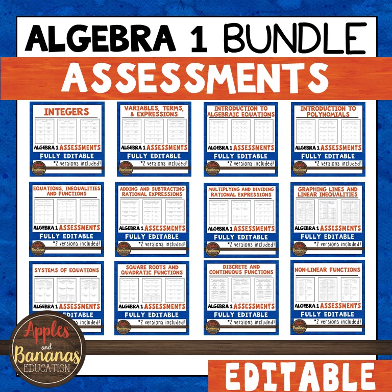 Systems of Equations Tests - Algebra Editable Assessments | Made By ...