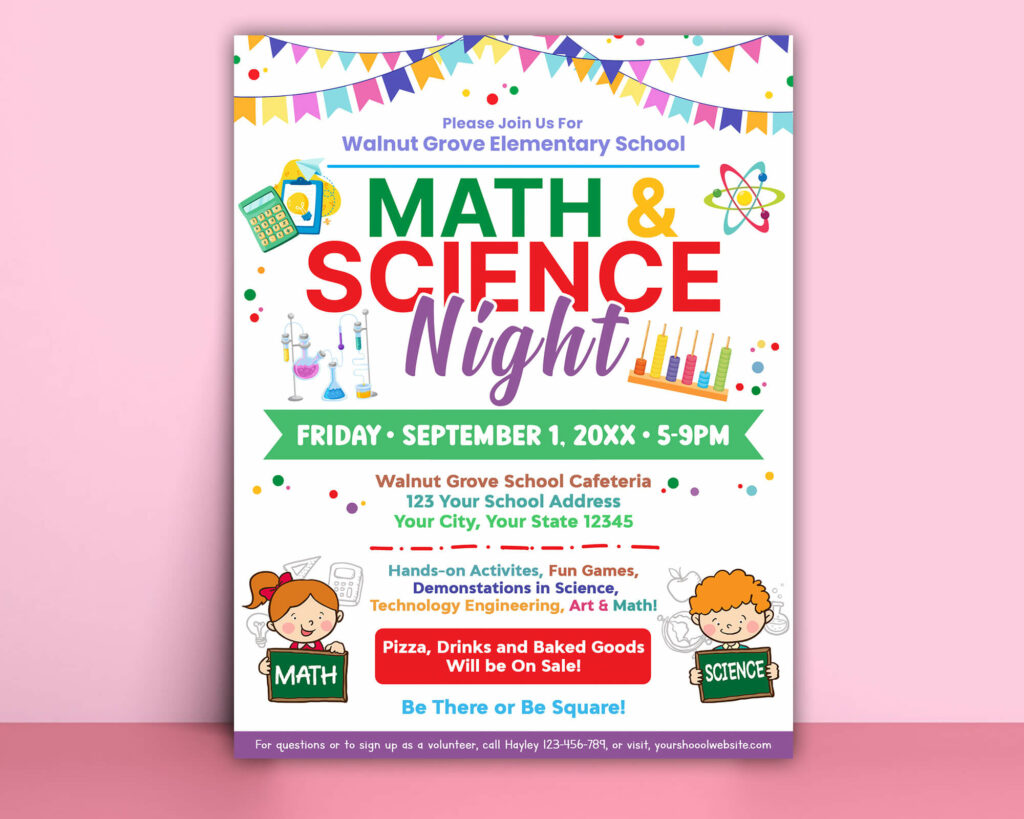 Editable Math and Science Night Flyer, Mathematics and Science ...