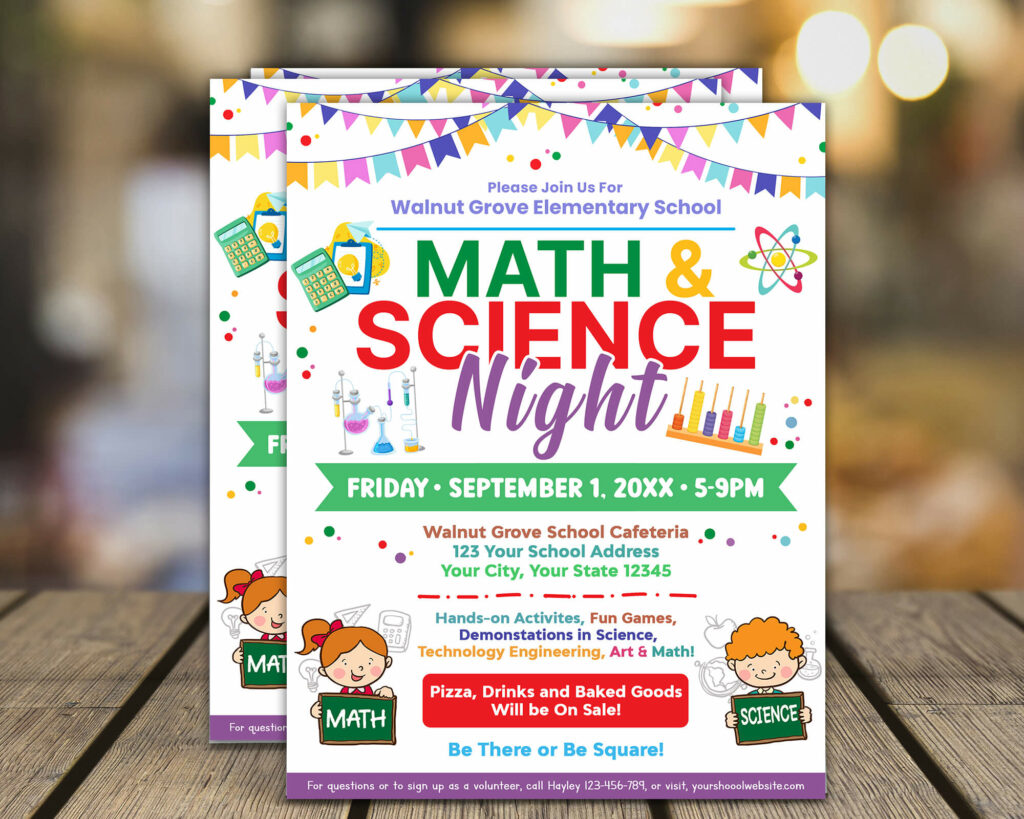 Editable Math and Science Night Flyer, Mathematics and Science ...