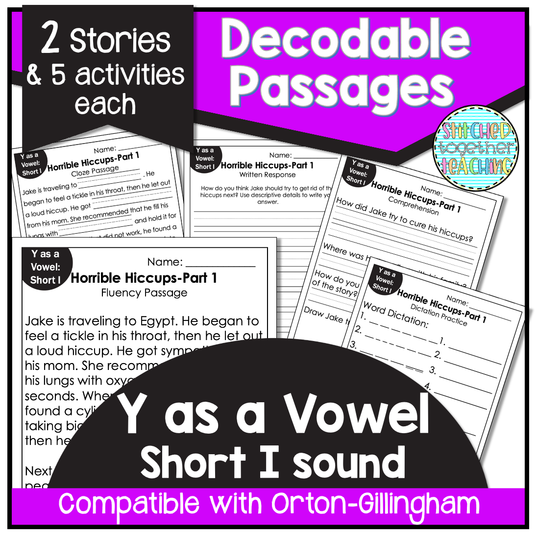 Decodable Reading Passages Y As A Vowel Short I Sound Orton Gillingham Decodable Reading Passages Y As A Vowel Short I Sound Orton Gillingham