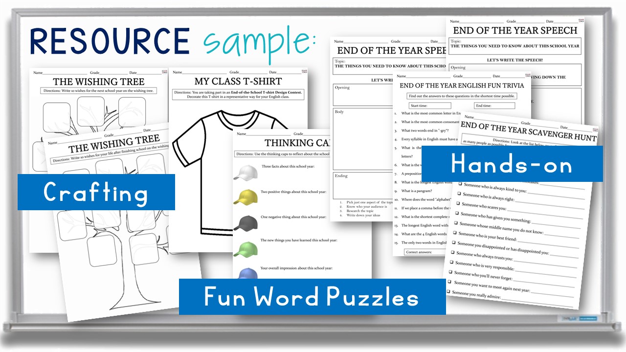 End of School Year Activities - Tasks, Worksheets, Prompts | Made By ...