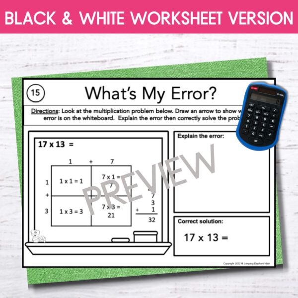 Error Analysis 2 Digit by 2 Digit Area Model Multiplication Google ...