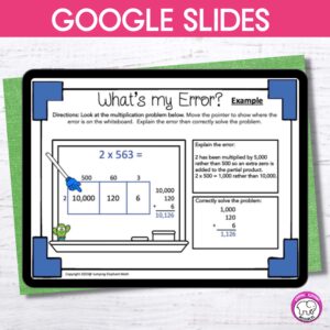 Error Analysis 3 digit by 1 Digit Area Model Multiplication Google ...