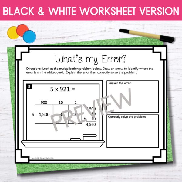 Error Analysis 3 digit by 1 Digit Area Model Multiplication Google ...