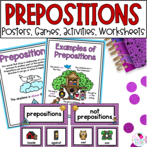 Preposition Worksheets & Activities for 1st Grade Grammar - Positional ...
