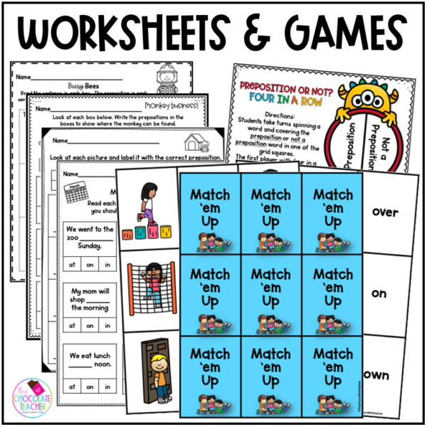 Preposition Worksheets & Activities for 1st Grade Grammar - Positional ...