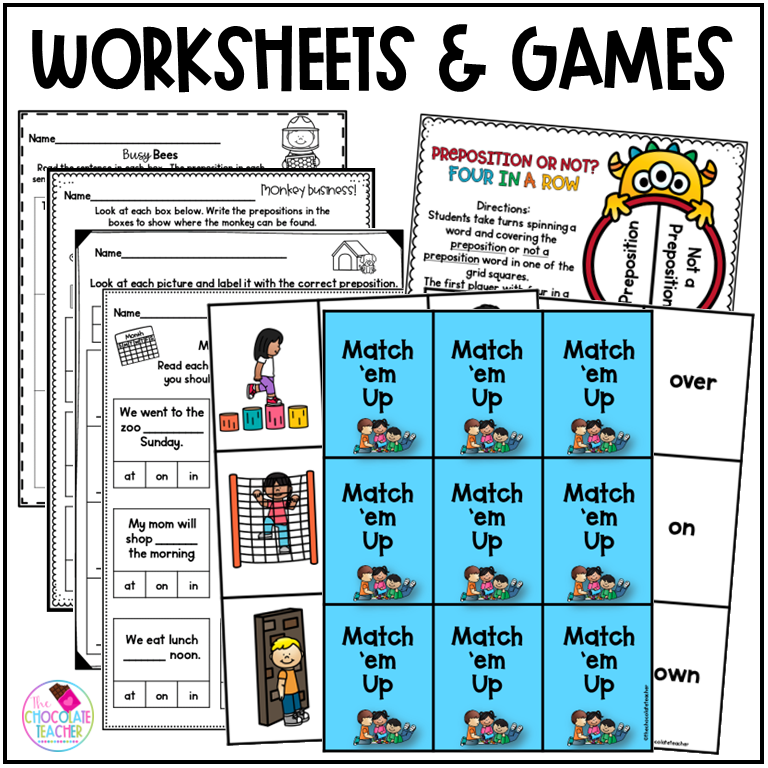 Preposition Worksheets & Activities for 1st Grade Grammar - Positional ...