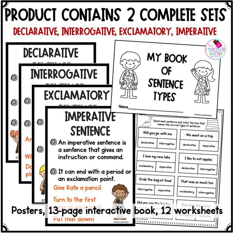 Types of Sentences Punctuation Activities and Worksheets - 1st Grade ...