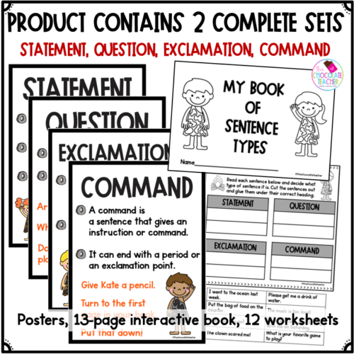 Types of Sentences Punctuation Activities and Worksheets - 1st Grade ...