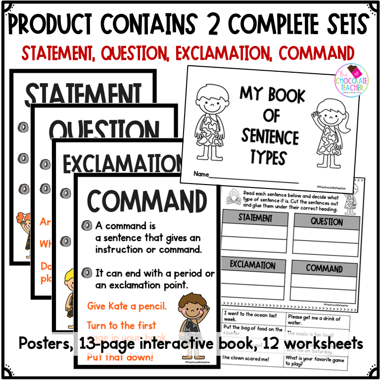 Types of Sentences Punctuation Activities and Worksheets - 1st Grade ...