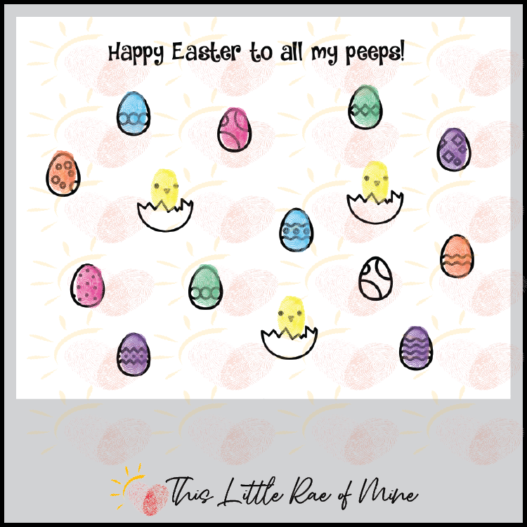 Happy Easter to all my peeps - fingerprint Art - Keepsake - Printable ...
