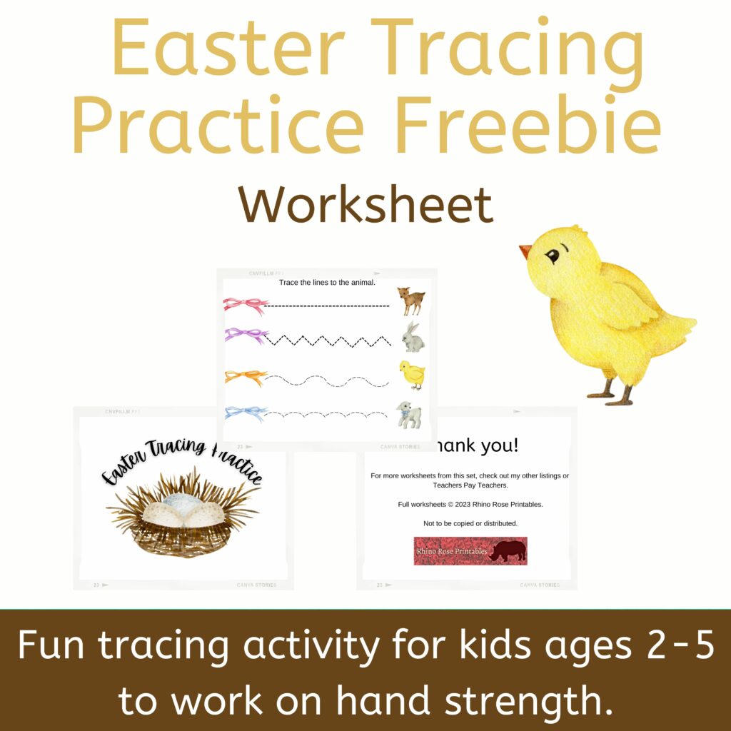 Easter Tracing Practice PreK Worksheet No Prep Freebie | Made By Teachers