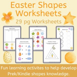 Easter Themed Shapes Worksheets for PreK-Kindie Morning Work No-Prep ...