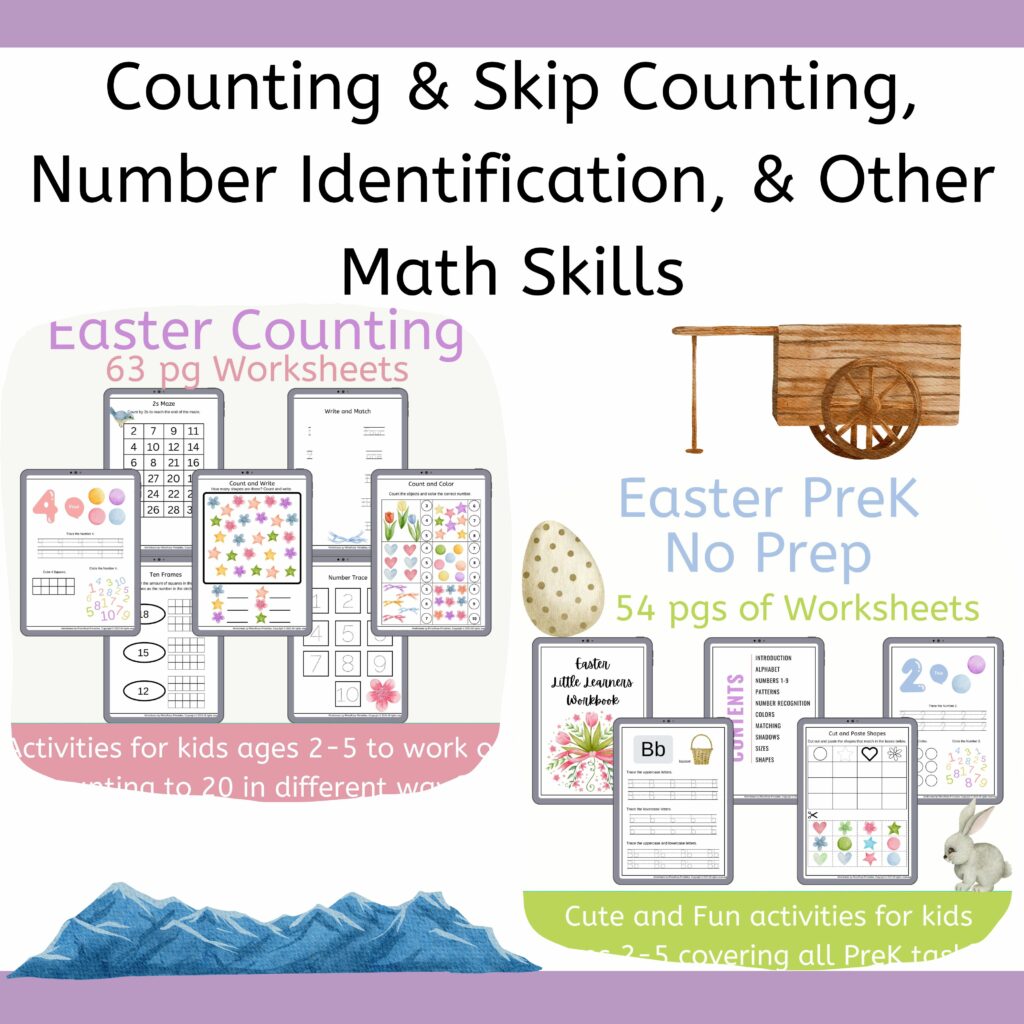 Easter PreK/Kindie No-Prep Morning Work w/ Counting, Shapes, & ELA Eggs ...