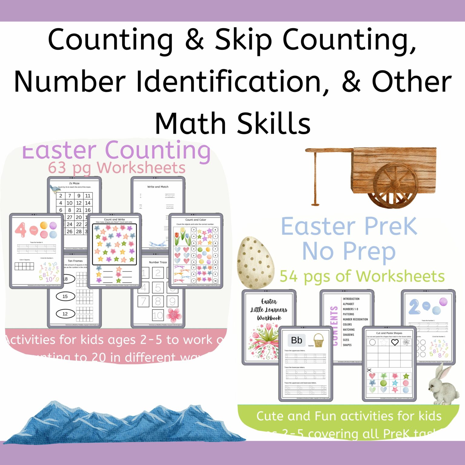 Easter PreK/Kindie No-Prep Morning Work w/ Counting, Shapes, & ELA Eggs | Made By Teachers