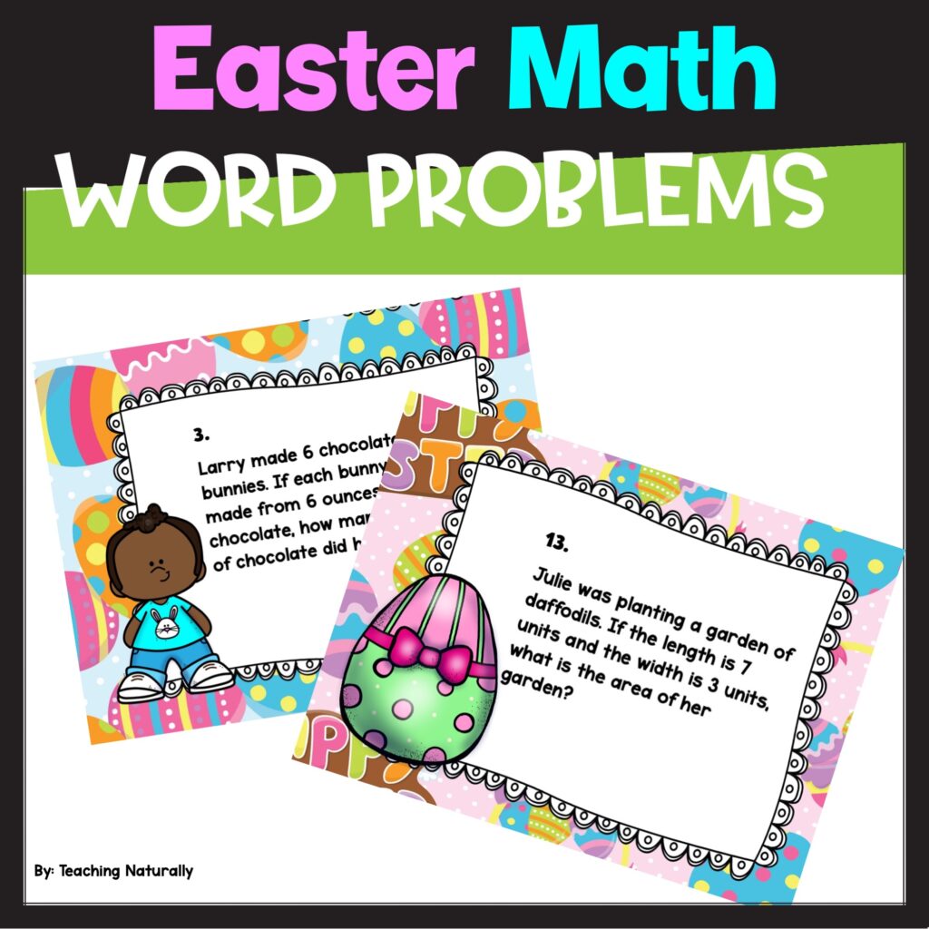 Easter Math Activities Word Problem Task Cards Test Prep | Made By Teachers