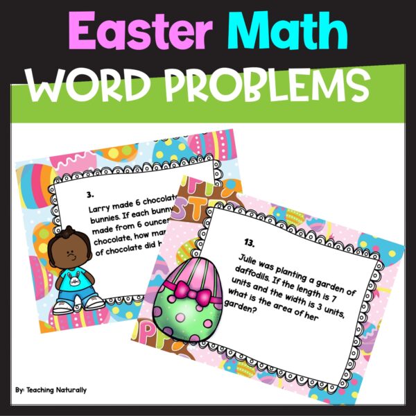 Easter Math Activities Word Problem Task Cards Test Prep | Made By Teachers