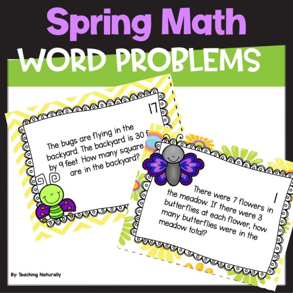 Spring Math Activities Word Problem Task Cards Test Prep | Made By Teachers