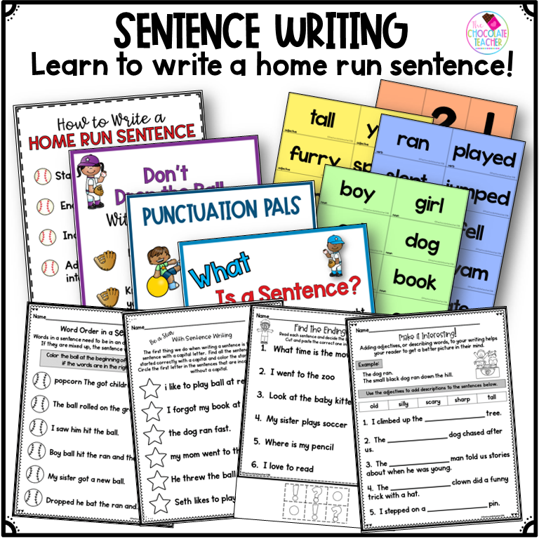 Sentence Writing and Types of Sentences - 1st Grade Grammar and Writing ...